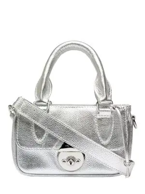 STUDIO CHOFAKIAN Mini Metallic Leather Tote - Silver