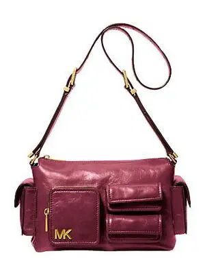 Michael Kors Dakota Medium Leather Shoulder Bag - Purple