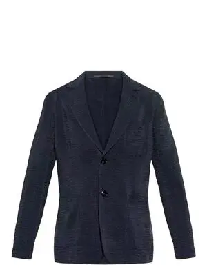Giorgio Armani Textured Single-breasted Blazer - Black