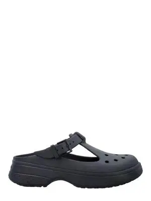 CROCS Buckle Strap Clogs - Black