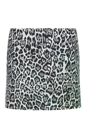 Roberto Cavalli Leopard-print Mini Skirt - Black