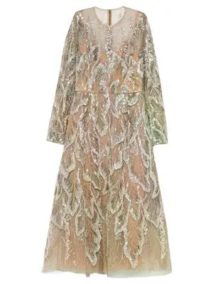 ELIE SAAB Embroidered Tulle Dress