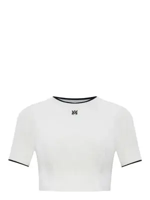 Amiri Cropped Ribbed T-shirt - White