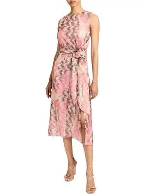 Santorelli Dorothy A-line Silk Chiffon Dress - Sweet Pea Multi