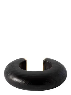 Alaïa Bumper Wood Cuff - Brown