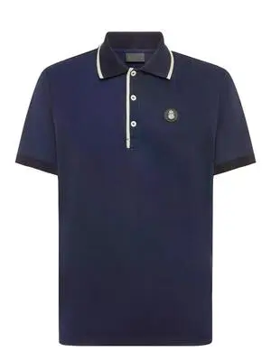 BILLIONAIRE Short-sleeved Jersey Polo Shirt - Blue