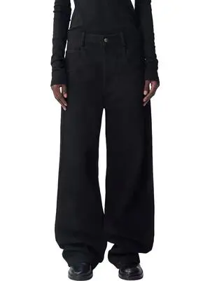 ANN DEMEULEMEESTER Wide-leg Cotton Jeans - Black