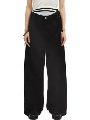 ANN DEMEULEMEESTER Wide-leg High-rise Jeans - Black