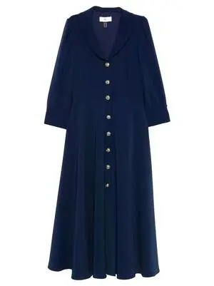 NISSA Button-down Midi Shirt Dress - Blue