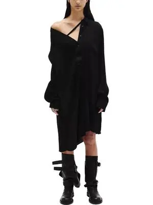 ANN DEMEULEMEESTER Halina Drop-shoulder Shirt Dress - Black