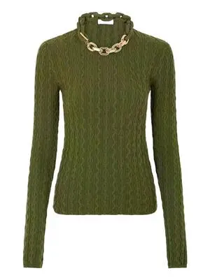 Rabanne Cable-knit Top - Green