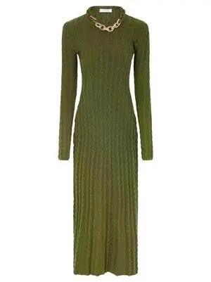 Rabanne Wool Maxi Dress - Green