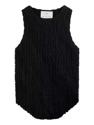 SONG FOR THE MUTE Ruffled Tank Top - Black