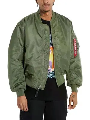 Alpha Industries Zip-Up Bomber Jacket Green