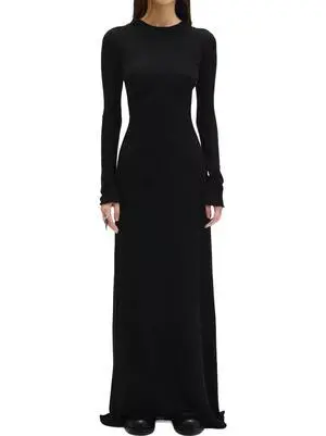 ANN DEMEULEMEESTER Eva Long-sleeve Maxi Dress Cut-out - Black