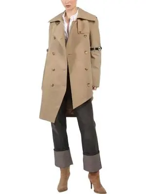 Coperni Asymmetric Double-breasted Trench Coat - Neutrals