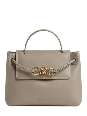 Bottega Veneta Small Ciao Ciao Leather Top Handle Bag - Stone
