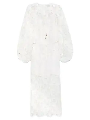 Zimmermann Coco Lace Midi Dress - White