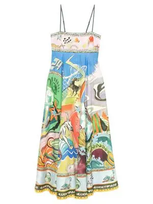 ALEMAIS Lucky Pace Midi Dress - Blue