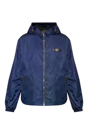 Versace Hooded Zip-up Bomber Jacket - Blue