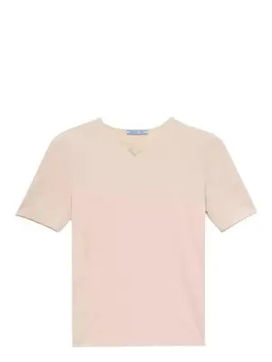 Prada Triangle Logo T-shirt - Pink