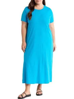 Eileen Fisher Organic Cotton Maxi Dress - Oahu Blue