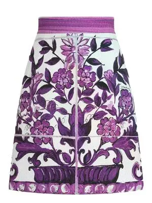 Dolce & Gabbana Majolica-print A-line Skirt - Purple