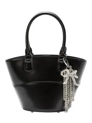 SELF-PORTRAIT Leather Charm Tote - Black
