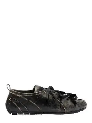 Simone Rocha Leather Flat Sole Boots Brown