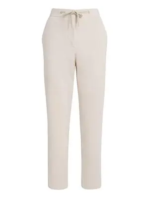 Eleventy Cotton-blend Drawstring Trousers - Beige