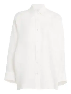 Eleventy Linen Embroidered Shirt - White