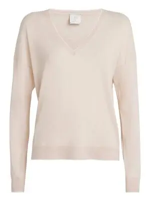 Eleventy Wool V-neck Sweater - Nude