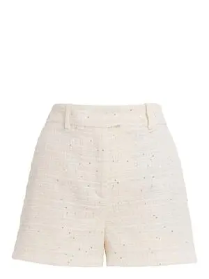 Eleventy Tweed Sequined Shorts - White
