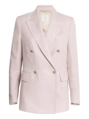 Eleventy Linen Double-breasted Blazer - Nude