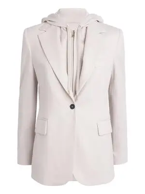 Eleventy Stretch-cotton Layered Blazer - Beige
