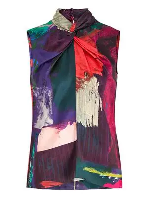 ROKSANDA Ava Printed Silk-satin Top - Multi Print