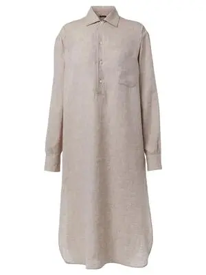 Loro Piana Linen Shirt Dress - Beige