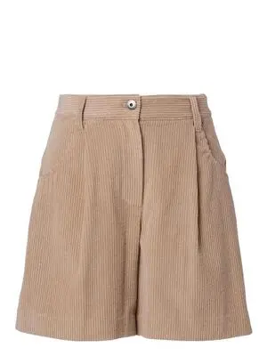 Brunello Cucinelli High-rise Cotton Corduroy Shorts - Beige