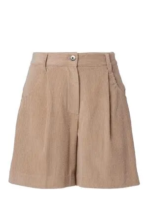 Brunello Cucinelli High-rise Cotton Corduroy Shorts - Beige