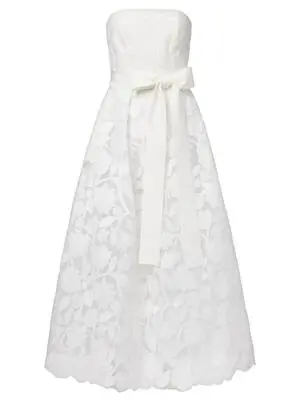Elie Saab Embroidered Tulle Gown - White