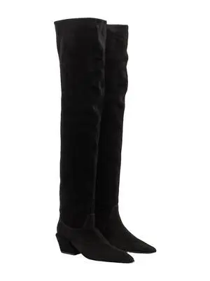 Paris Texas Bettina Over-the-knee Suede Boots - Black