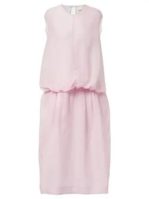 Khaite Noah Silk Organza Midi Dress - Pink