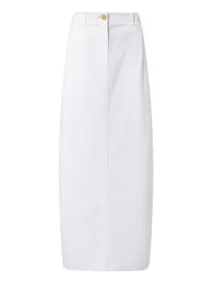 Khaite Lucian Cotton Poplin Maxi Skirt White