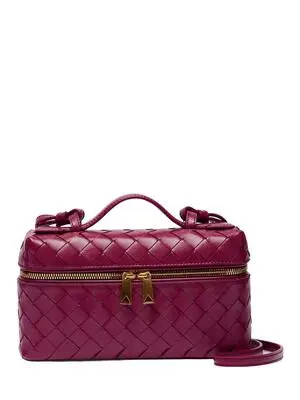 BOTTEGA  VENETA Bottega Veneta Intrecciato Leather Vanity Bag Purple