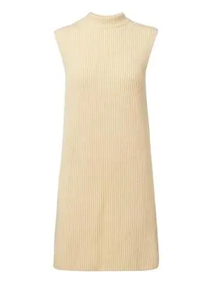 JIL SANDER Oversized Ribbed-knit Wool Vest - White