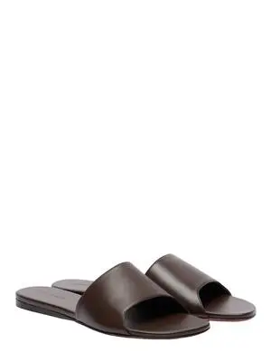 AMINA MUADDI Bianca Leather Slides