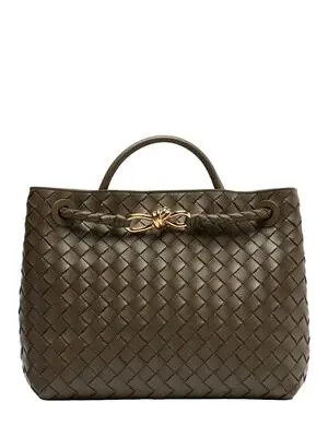 Bottega Veneta Andiamo Intrecciato Medium Leather Tote Bag - Green