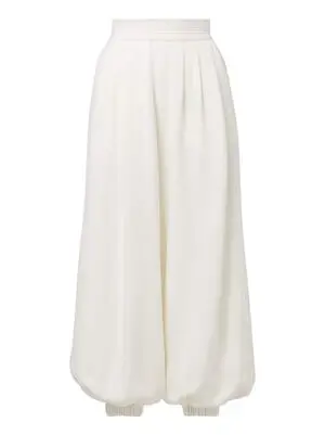 Valentino Garavani Cady Couture Silk Wide-leg Pants - White