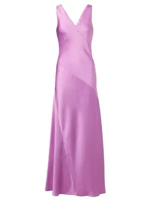 Max Mara Pilly Paneled Satin Slip Dress - Pink