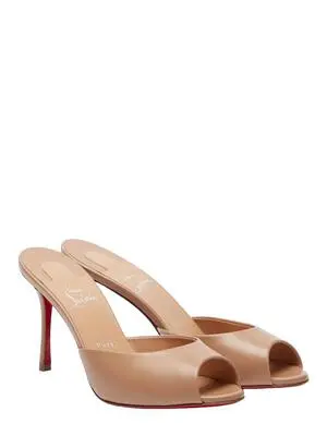 CHRISTIAN LOUBOUTIN Me Dolly 85 Leather Mules - Brown